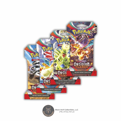 Obsidian Flames: Sleeved Booster Pack Art Bundle (Set of 4) – Black ...